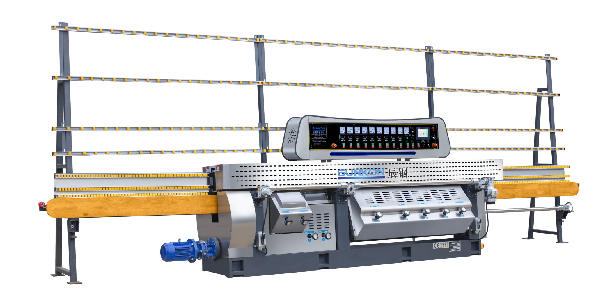 Glass Flat Edge and Variable Miters Edging Machine (9 MOTORS) - Sangeo ...